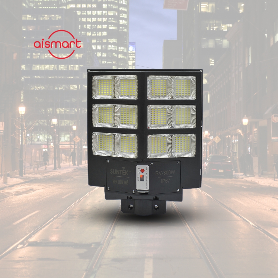 Bộ đèn đường gắn liền tấm pin năng lượng mặt trời công suất 300w. Model: RV-300, hiệu: Suntek